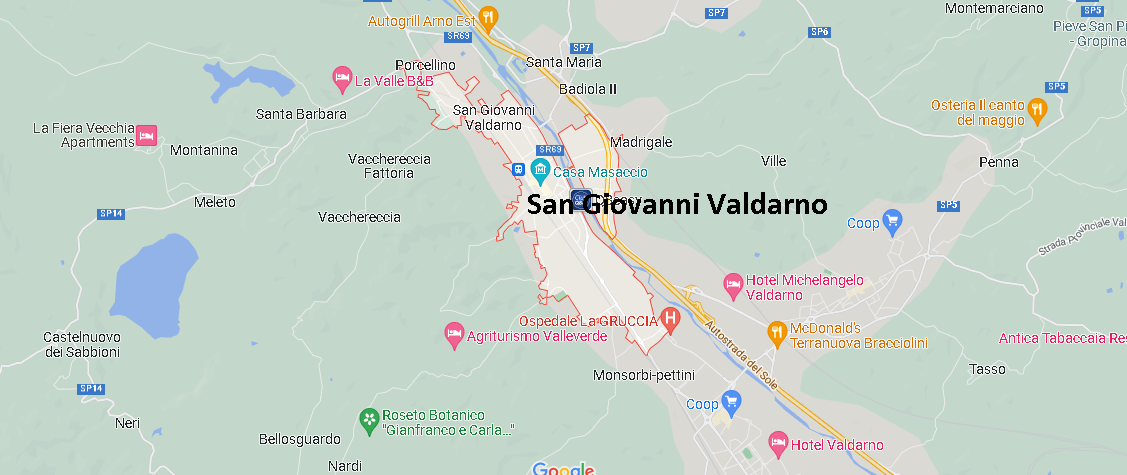 Dove si trova San Giovanni Valdarno Italia? Mappa San Giovanni Valdarno ...